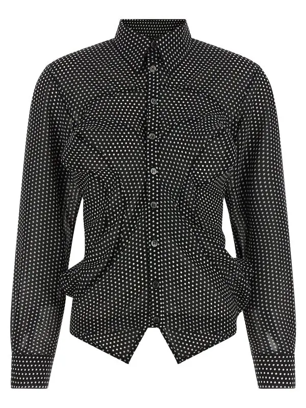 Junya Watanabe Polka Dot Silk-effect Shirt - Multicolor