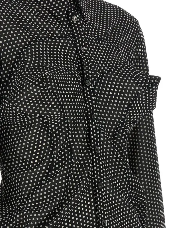 Junya Watanabe Polka Dot Silk-effect Shirt - Multicolor
