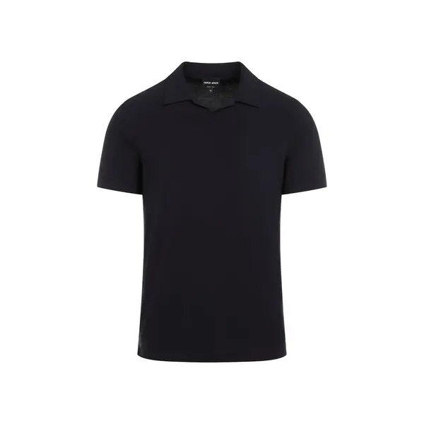 Giorgio Armani Viscose Polo - Blue