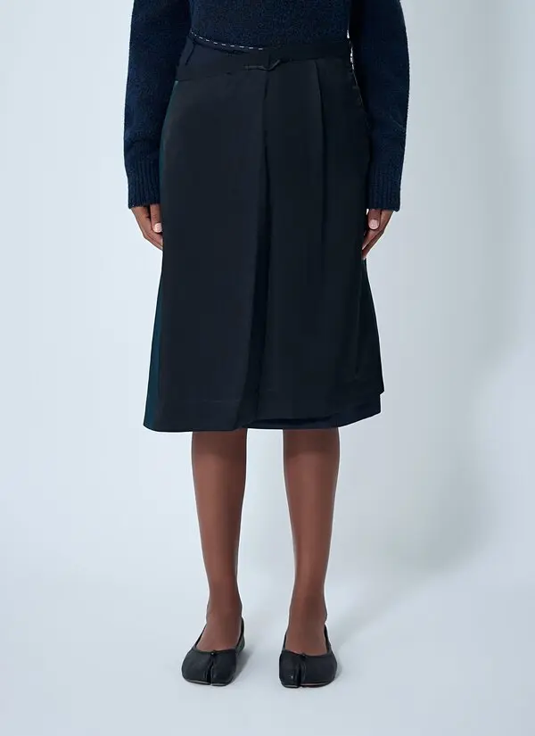 MAISON MARGIELA Contrast Panel Midi Skirt - Blue