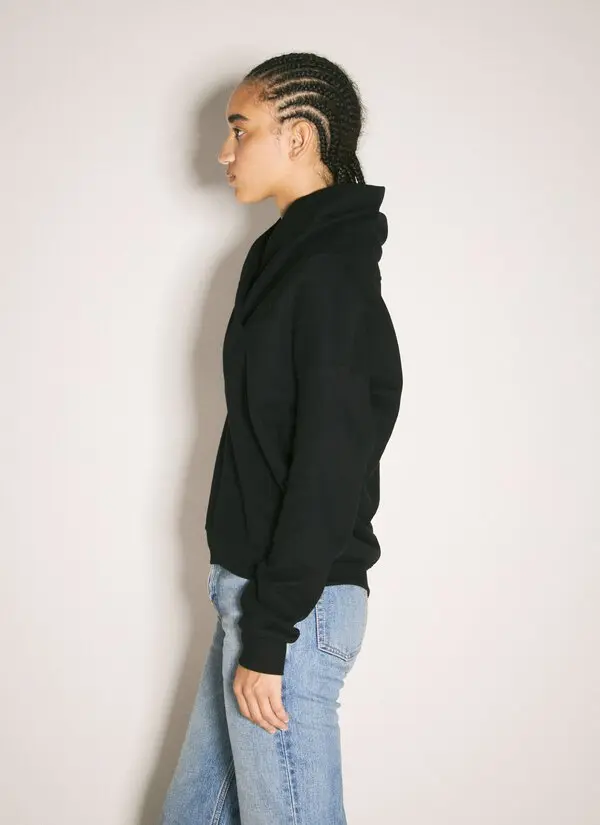 Saint Laurent High V-neck Cotton Fleece Sweatshirt