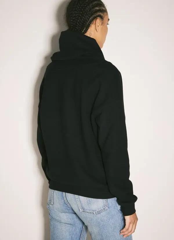 Saint Laurent High V-neck Cotton Fleece Sweatshirt
