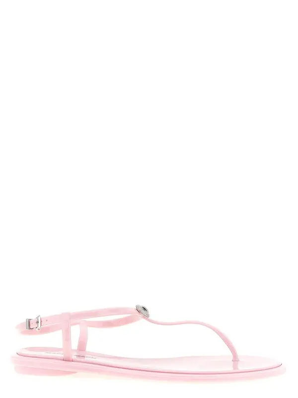 Mach & Mach Double Bow Embellished Pvc Sandals - Pink