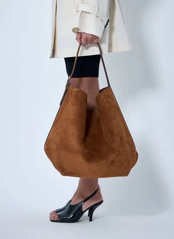 TOTEME Suede Belted Tote Bag - Brown