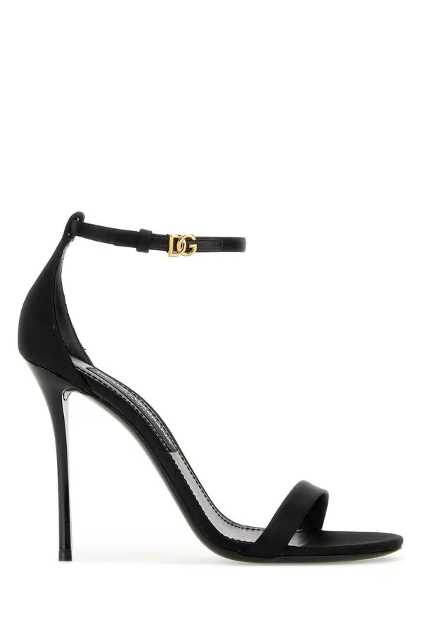 Dolce & Gabbana Satin Stiletto Sandals With Ankle Strap