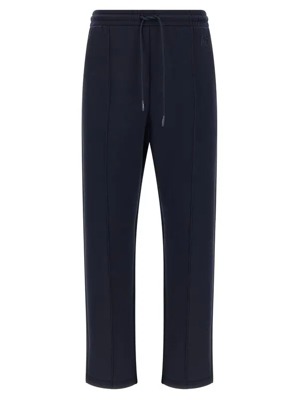 Max Mara Stretch Modal Logo Print Joggers - Blue