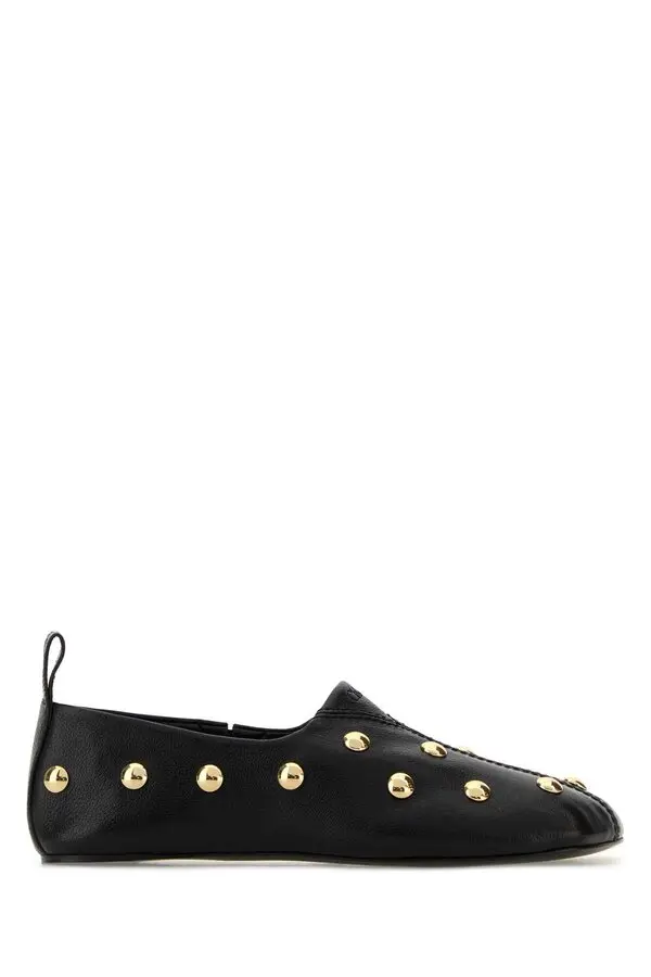 Chloé Leather Rita Loafers With Studs - Black