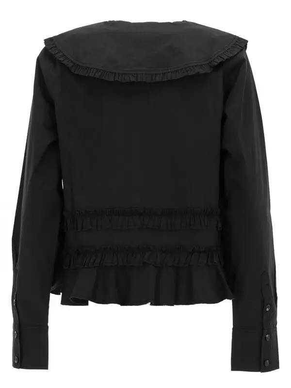 GANNI Ruffled Shirt - Black