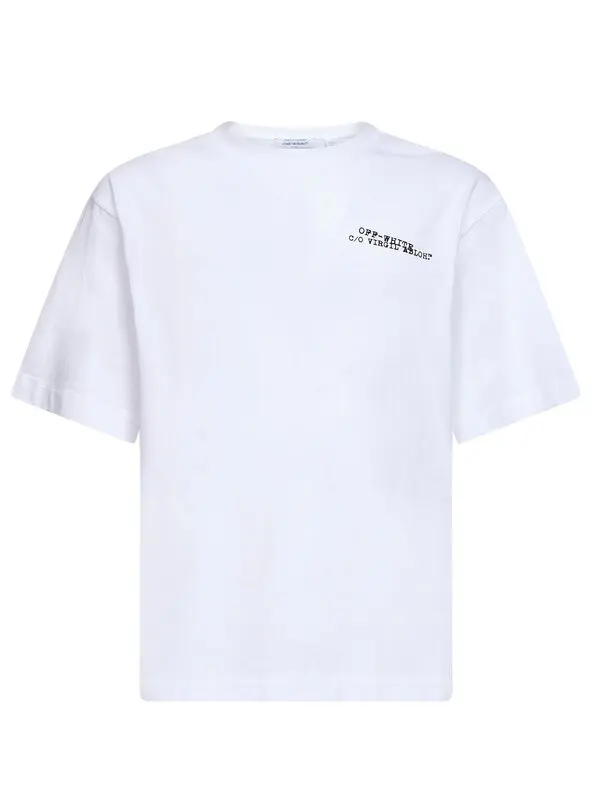 Off-White White Cotton Jersey Type Arrow Skate T-shirt - Multicolor
