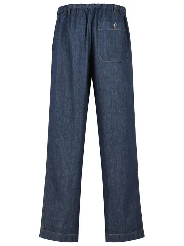 Dries Van Noten Penny Cotton Pants - Blue