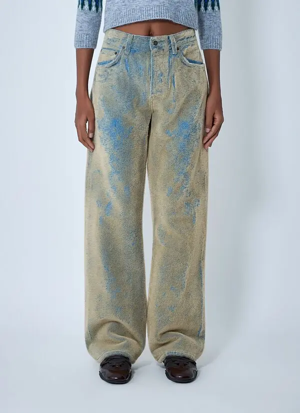 Acne Studios Flocked Denim Jeans - Blue