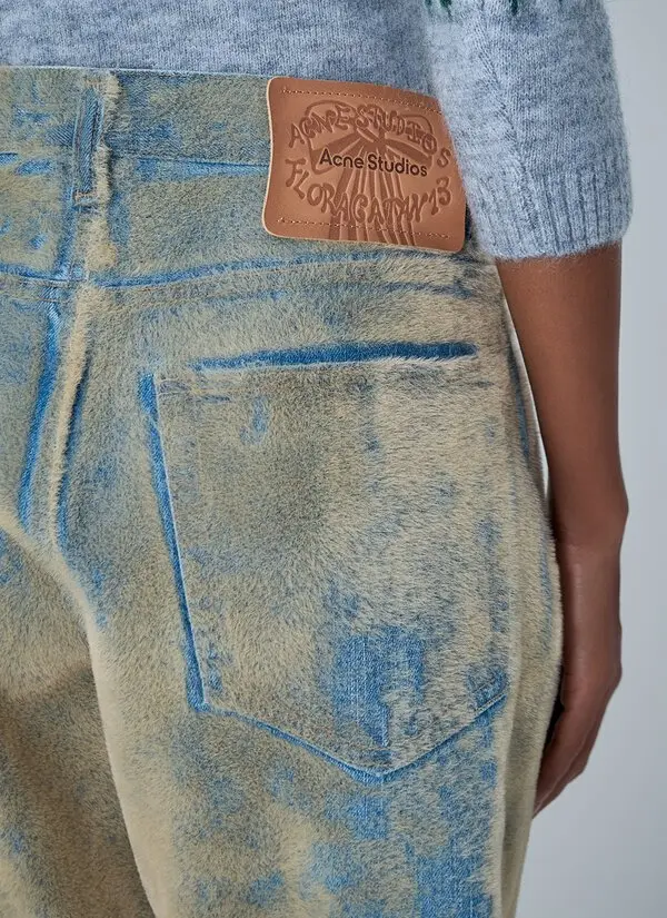 Acne Studios Flocked Denim Jeans - Blue