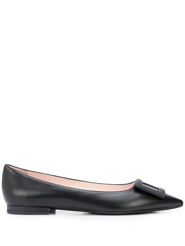 ROGER VIVIER Gommettine Leather Buckle Ballet Flats