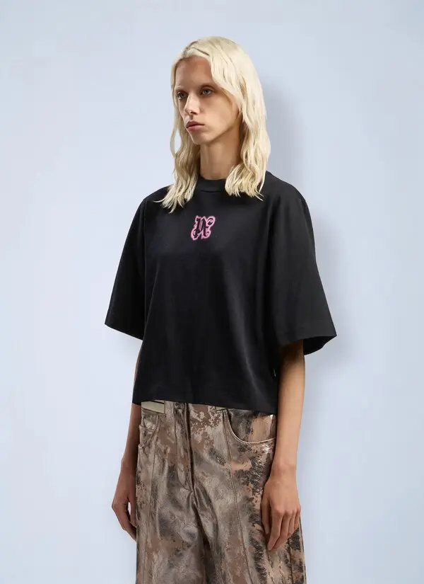 Palm Angels Classic Logo Cropped T-shirt