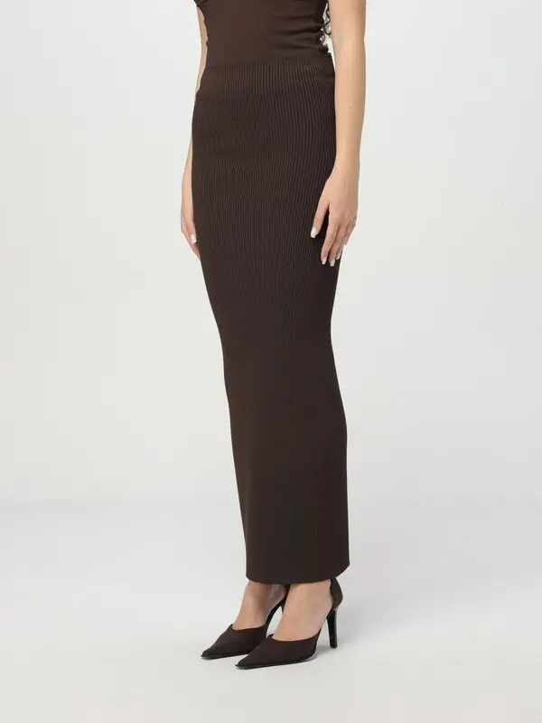 Max Mara Ribbed Maxi Skirt - Brown