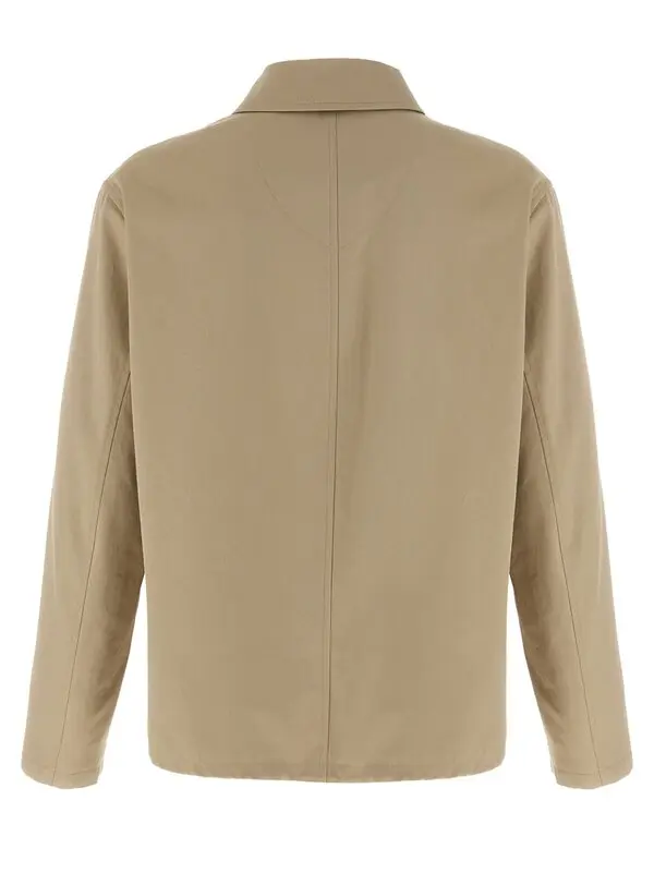 Burberry Waterproof Gabardine Jacket With Embroidered Equestrian Knight Design