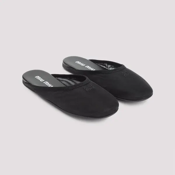 Miu Miu Embroidered Logo Slip-on Shoes