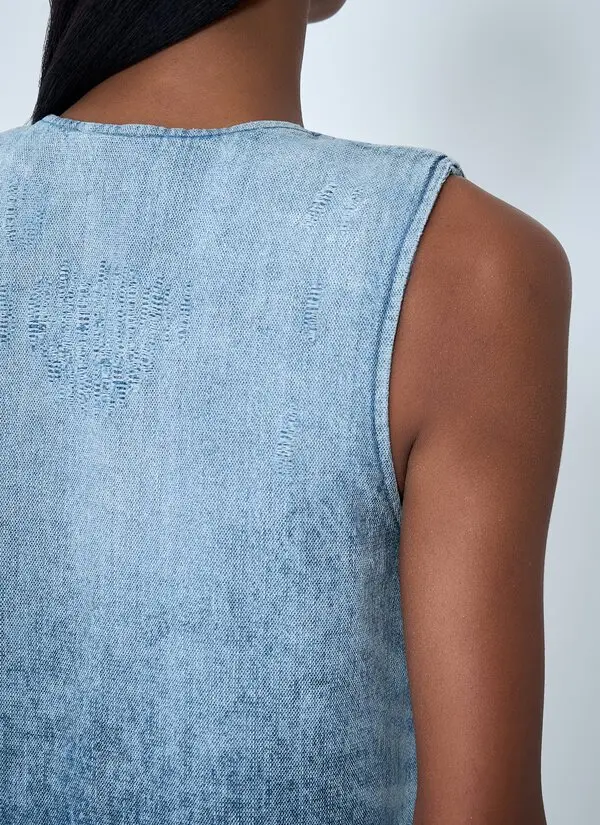 DIESEL® Sleeveless V-neck Denim Dress