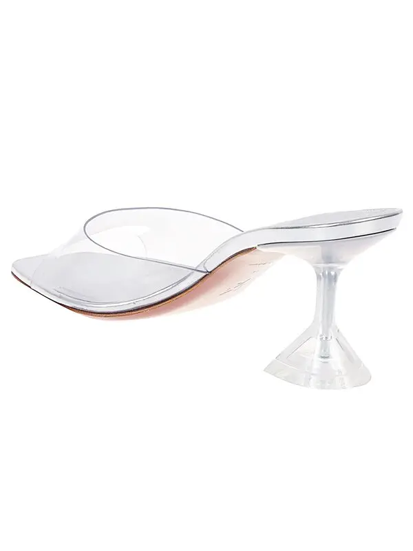Amina Muaddi Lupita Mules Transparent Square-toe High Heel
