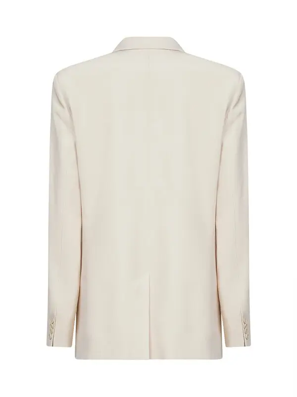Isabel Marant Étoile Ecru Fluid Crepe Double-breasted Blazer - Multicolor