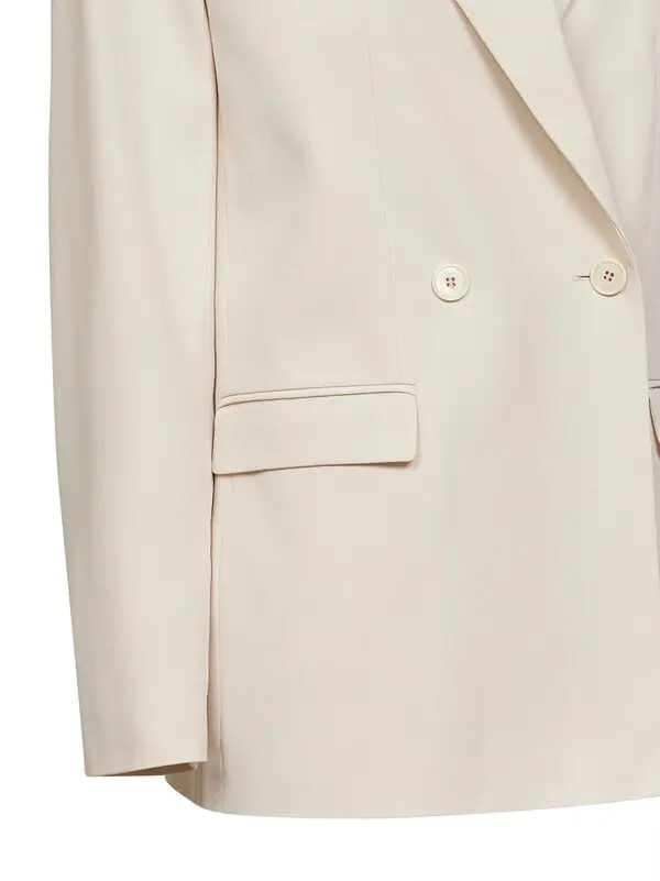 Isabel Marant Étoile Ecru Fluid Crepe Double-breasted Blazer - Multicolor