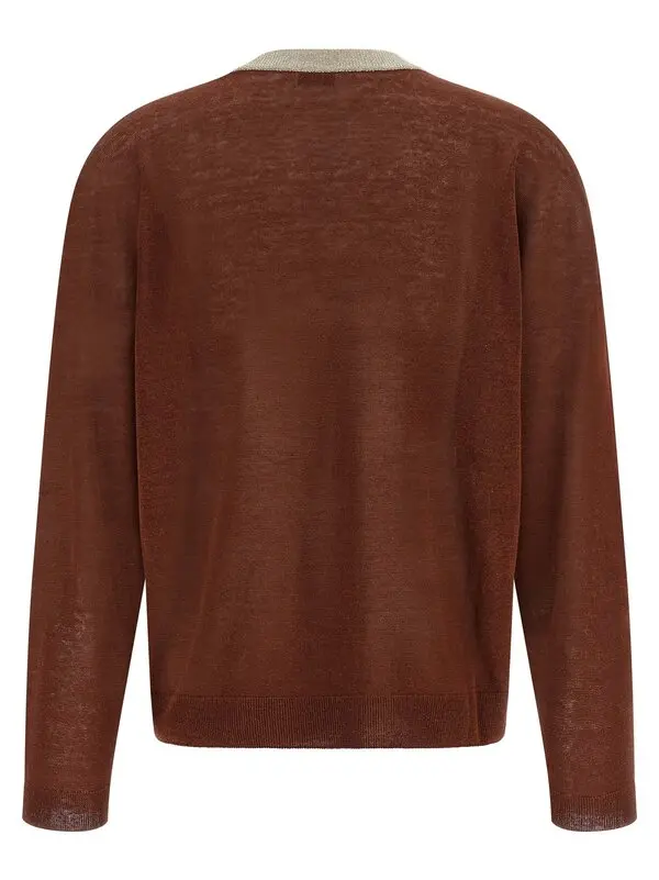 Brunello Cucinelli Dazzling Collar" Semi-transparent Linen Sweater