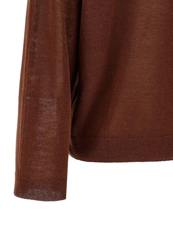 Brunello Cucinelli Dazzling Collar" Semi-transparent Linen Sweater