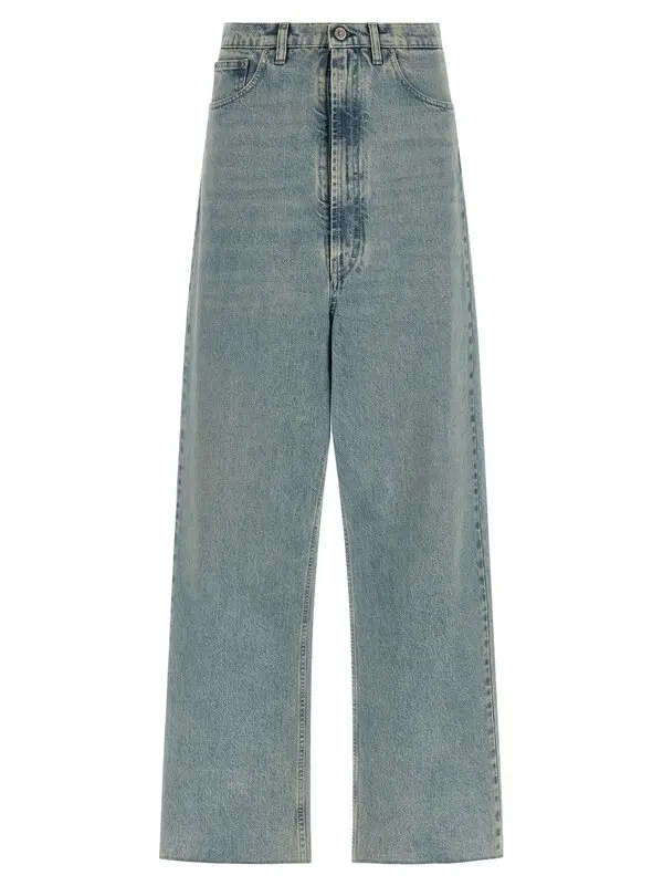 MAISON MARGIELA Stone-washed Low Crotch Wide Leg Jeans - Blue