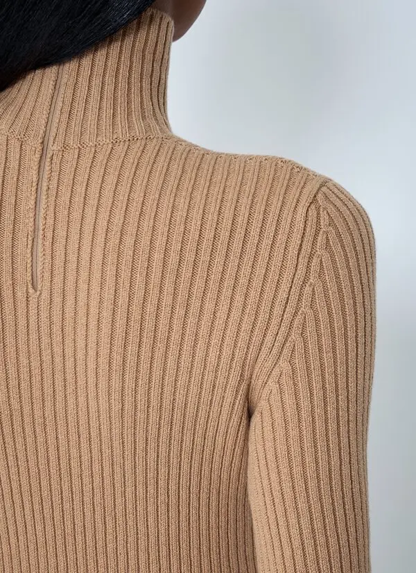 Max Mara Ribbed Knit Turtleneck Sweater