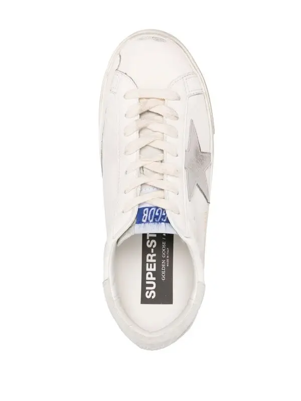 GOLDEN GOOSE Super-star Leather Sneakers With Perforated Detailing And Signature Star - Multicolor