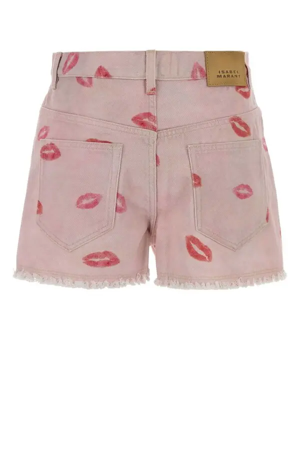Isabel Marant Étoile Printed Denim Shorts - Multicolor