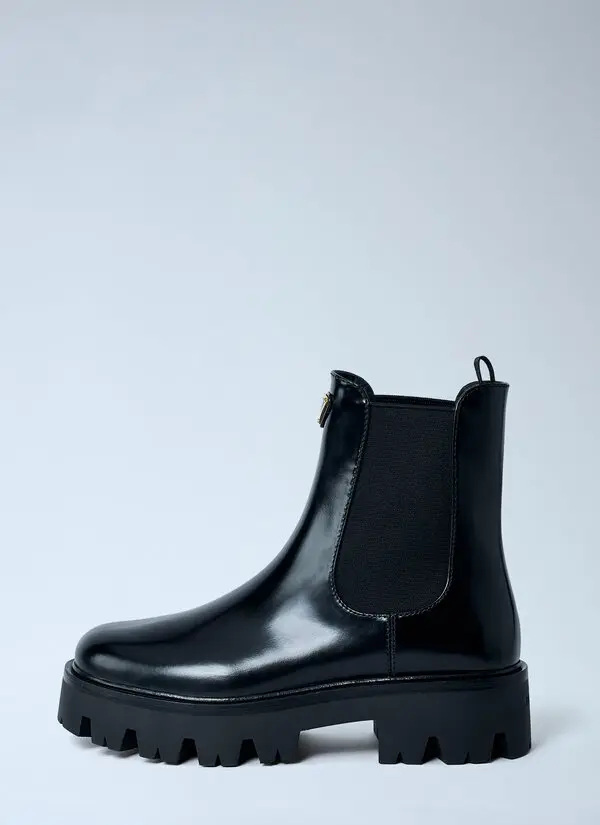 Prada Logo Plaque Chelsea Boots