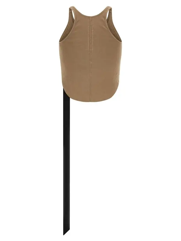 Rick Owens Ribbed Cotton Cropped Tank Top