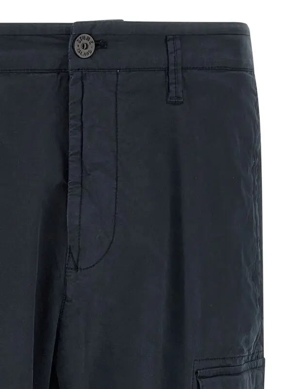 Stone Island Garment-dyed Stretch Cotton Twill Cargo Pants - Blue