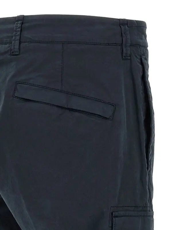 Stone Island Garment-dyed Stretch Cotton Twill Cargo Pants - Blue