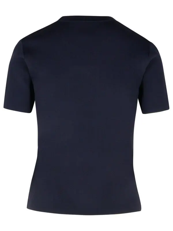 Max Mara Segale Viscose Blend T-shirt With Logo - Blue