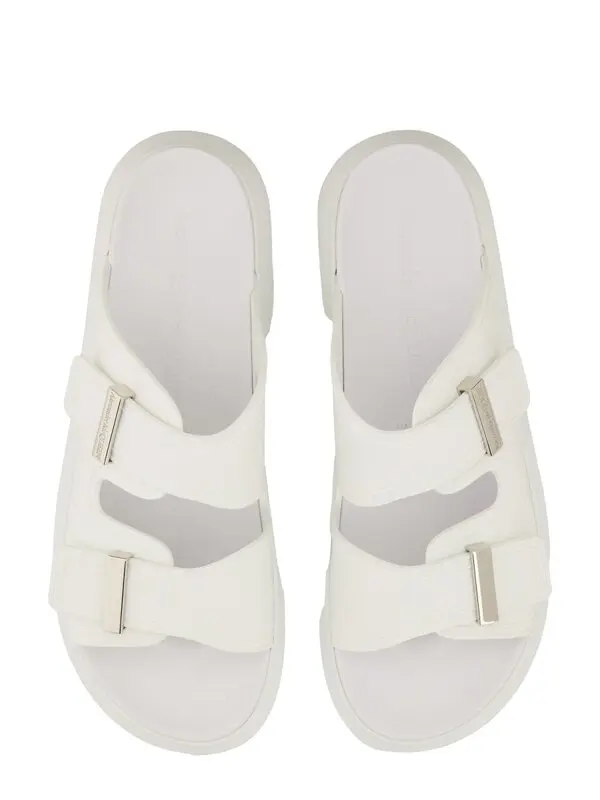 Alexander McQueen Hybrid Double Buckle Sandal - Silver