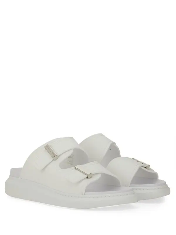 Alexander McQueen Hybrid Double Buckle Sandal - Silver