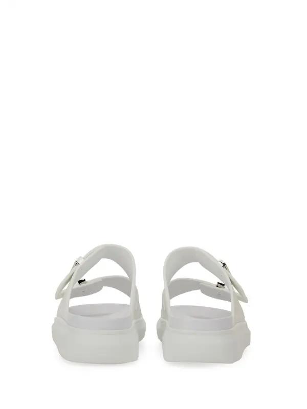 Alexander McQueen Hybrid Double Buckle Sandal - Silver