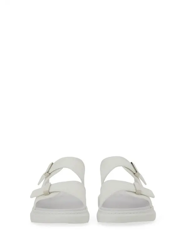 Alexander McQueen Hybrid Double Buckle Sandal - Silver