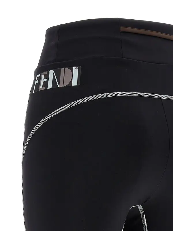 Fendi Color Block Leggings With Contrast Stitching