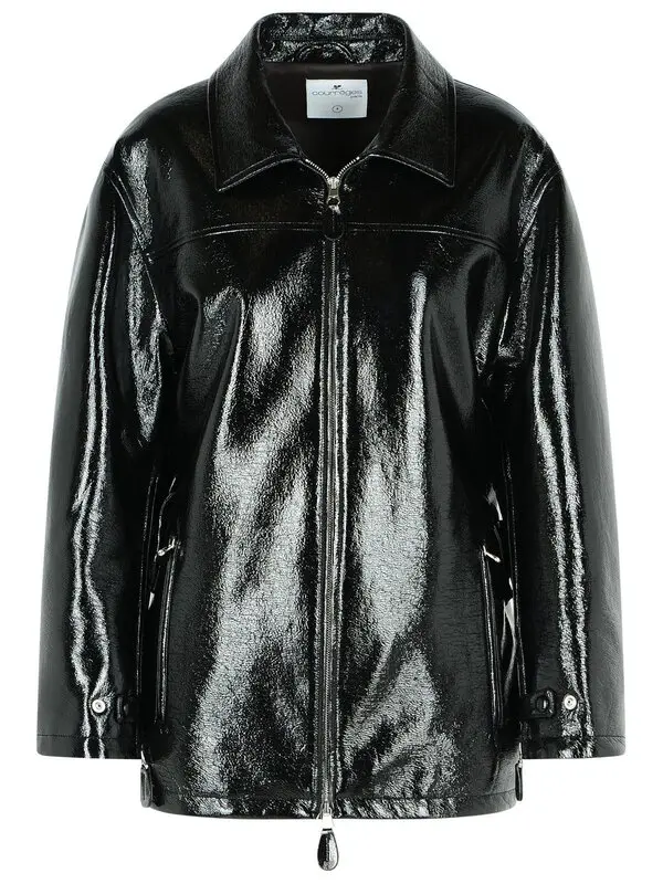 COURREGES Vinyl Cotton Blend Jacket - Black