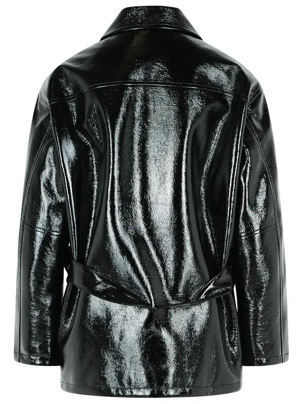 COURREGES Vinyl Cotton Blend Jacket - Black