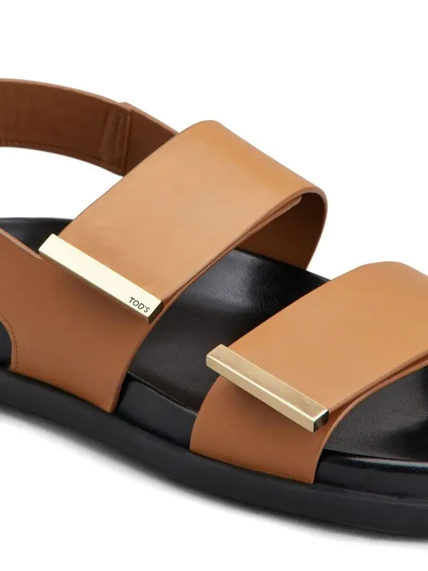 TOD'S Leather Slingback Sandals With Touch-strap Fastening