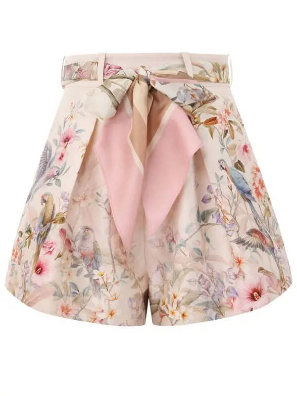 Zimmermann Rebellion Pleated Shorts - Multicolor