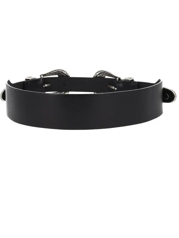 GOLDEN GOOSE Double Buckle Belt - Black