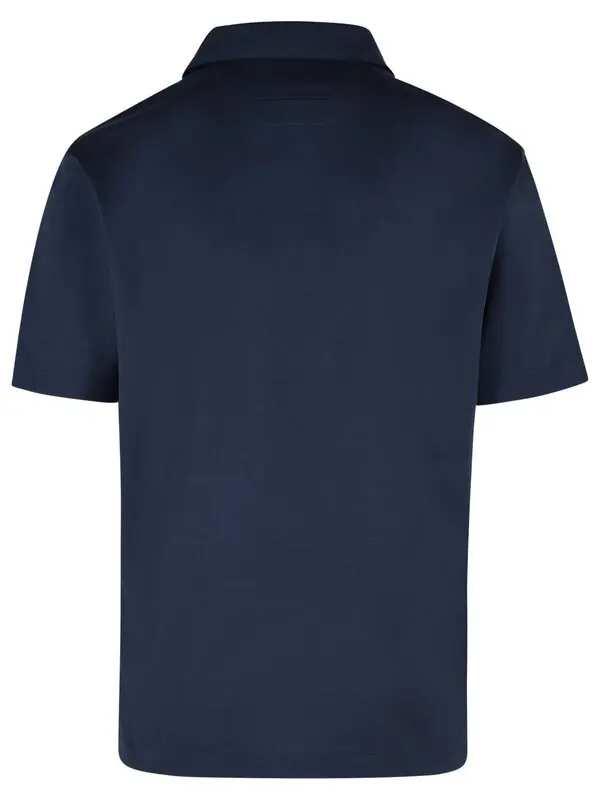 Zegna Polo Shirt In Cotton - Blue