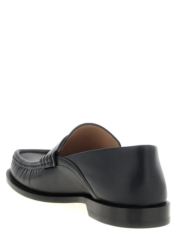 Loewe Campo Flap Back Loafers In Waxed Calf Leather
