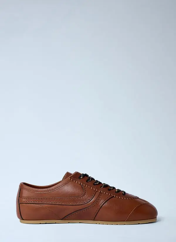 Dries Van Noten Leather Sneakers With Suede Trim - Multicolor
