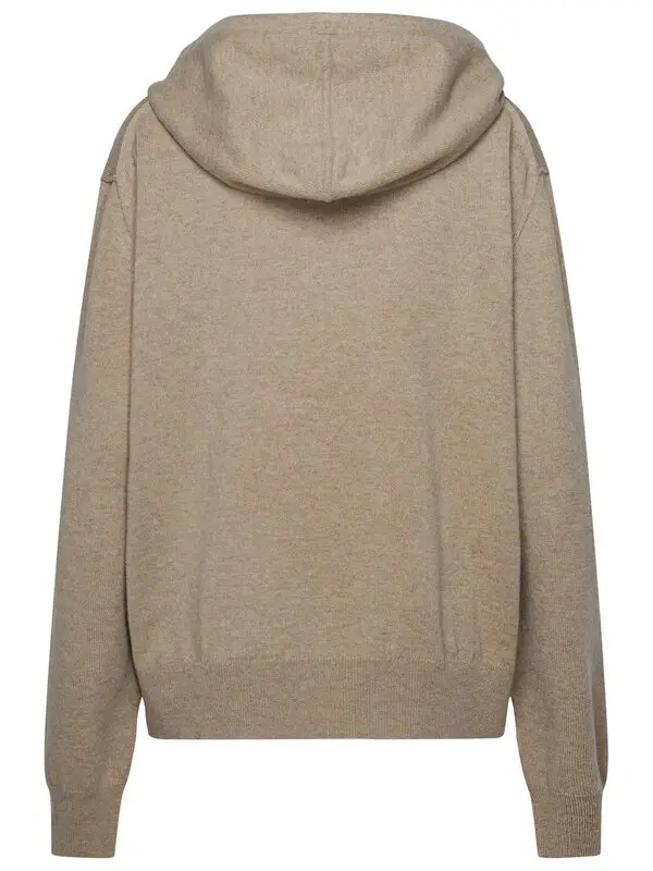MAISON MARGIELA Taupe Cashmere Blend Hooded Sweatshirt